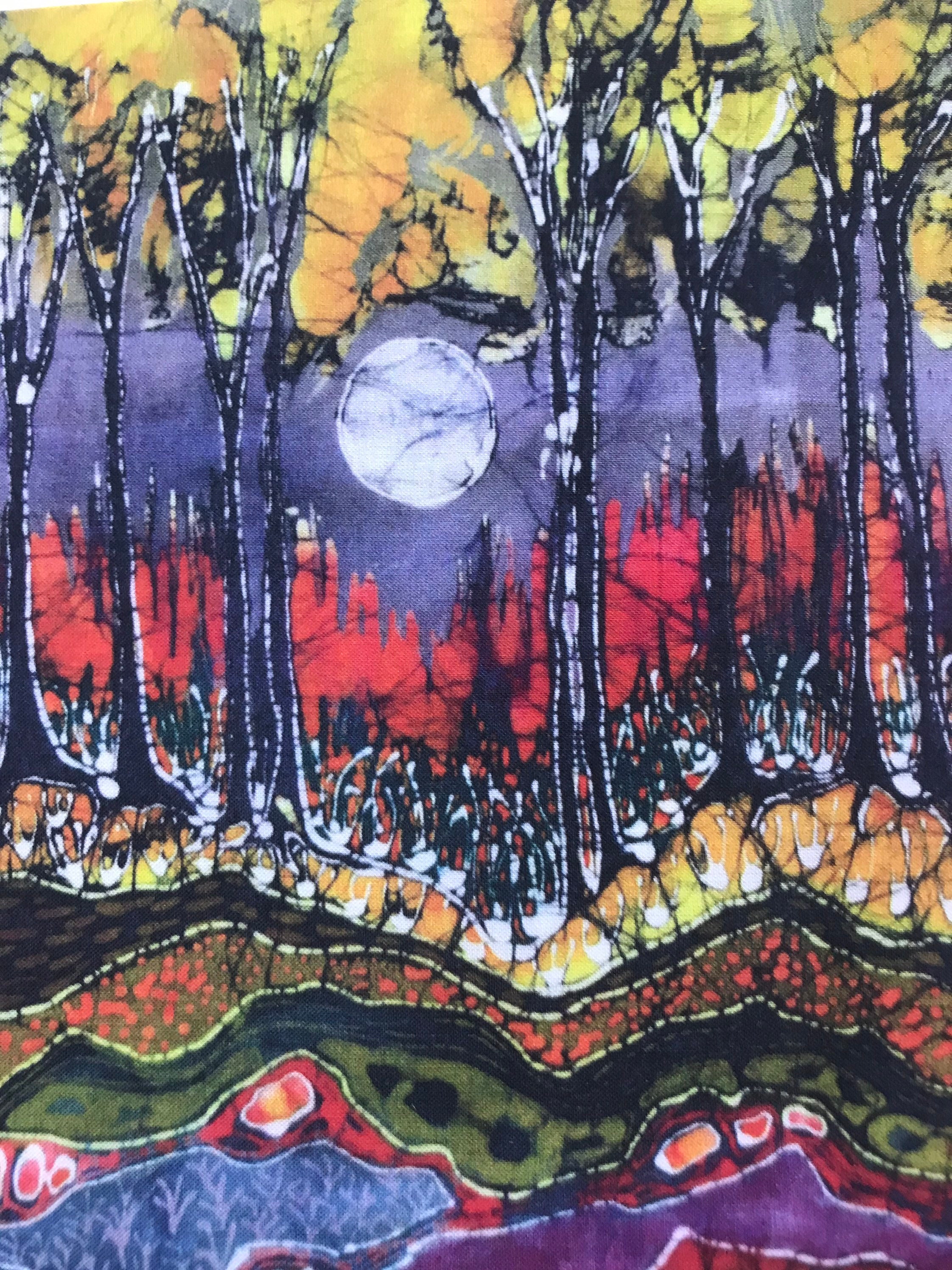 Moonlight Fabric Spring Art Fabric From Original Batik | Etsy