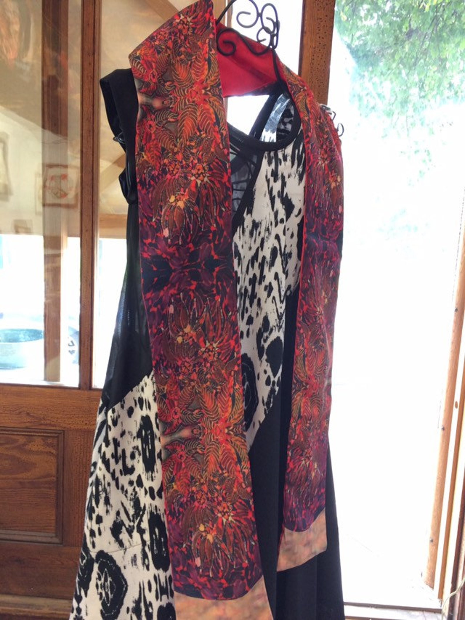 Coneflower Scarf Batik Flowers Silky Faille Sash / Scarf - Etsy