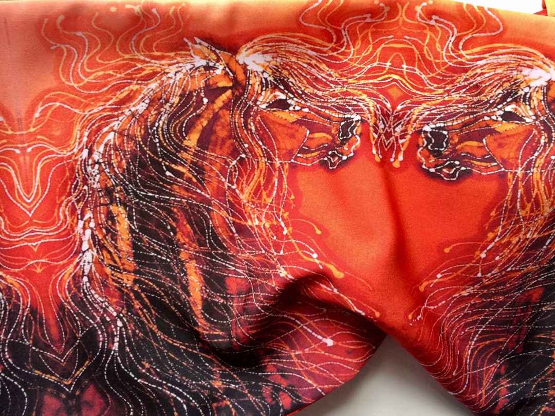 Horse Silky Faille Scarf - Autumn Sundance - Women's Fashion - From ...