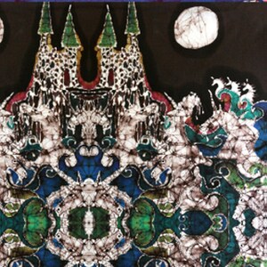 4 Fabric Panels From Fantasy Themes - Batik Fabric 4, 10" X 36" Panels ...