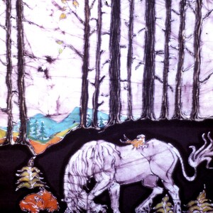 4 Fabric Panels From Fantasy Themes - Batik Fabric 4, 10" X 36" Panels ...