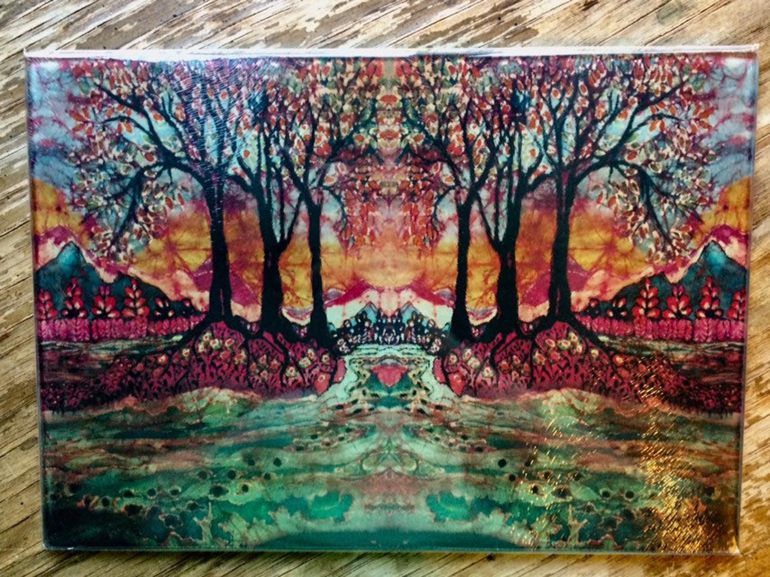 Cutting Board River Sunrise Detail From Original Batik by - Etsy