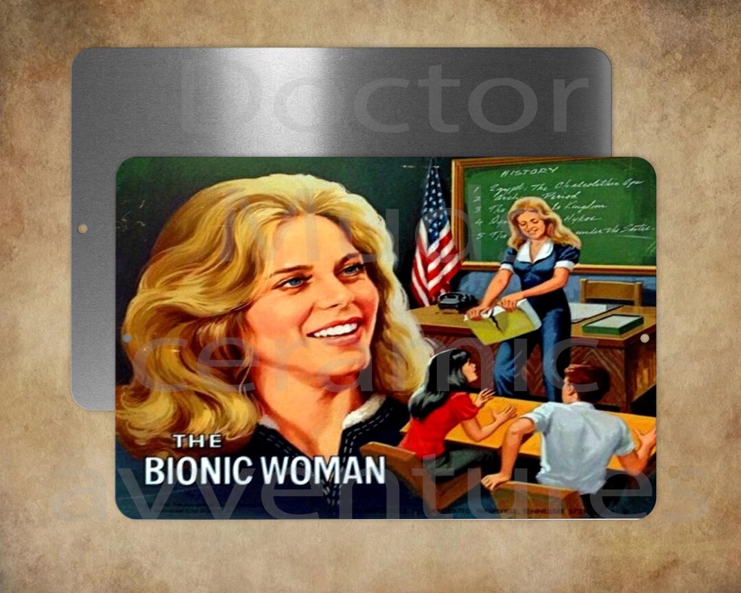 Bionic Woman Old Lunch Box Image 8 X 12" Metal Sign Made in USA - Etsy