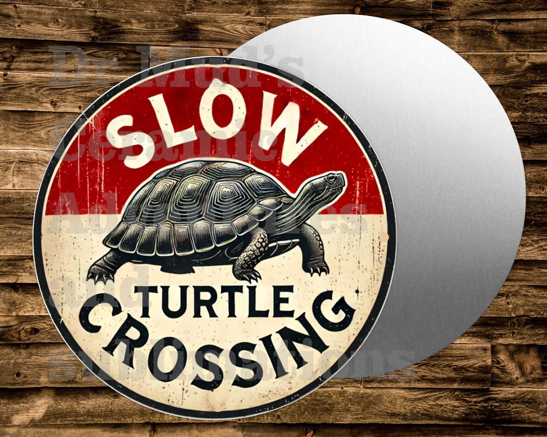 SLOW TURTLE CROSSING Metal Sign for Wreaths Crafts & Miniatures ...