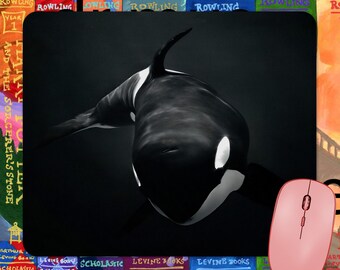 Orka Killer Whale Ocean Computer Mouse Pad 7 X 9 or Hot Pad Fabric Top ...