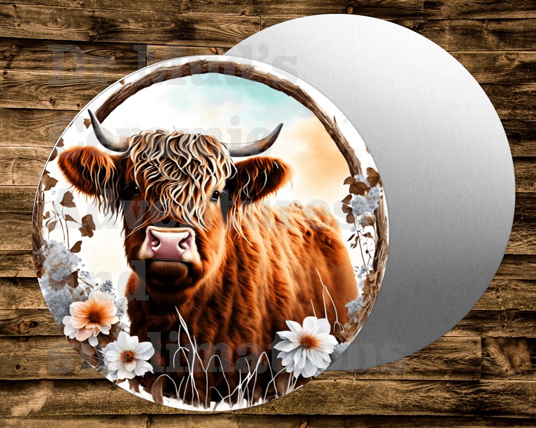 Cute Bull Animal Barnyard Sign for Wreaths Crafts & Miniatures Projects ...