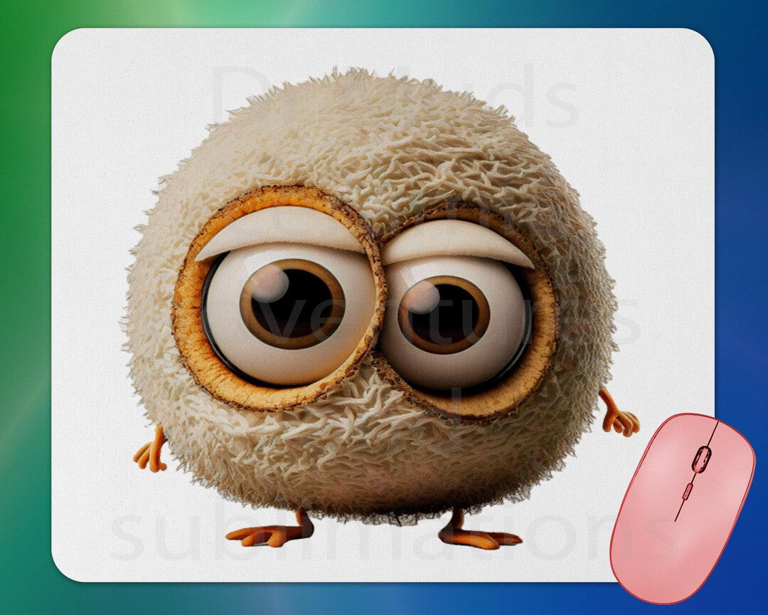 Funny FUZZY EGG With Wild Eyes Mouse Pad - Etsy