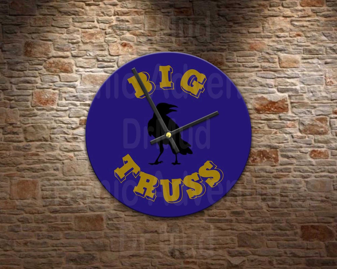 Baltimore Big Truss Ravens Metal Wall Clock Choose Your Size 8 or 11.75 ...