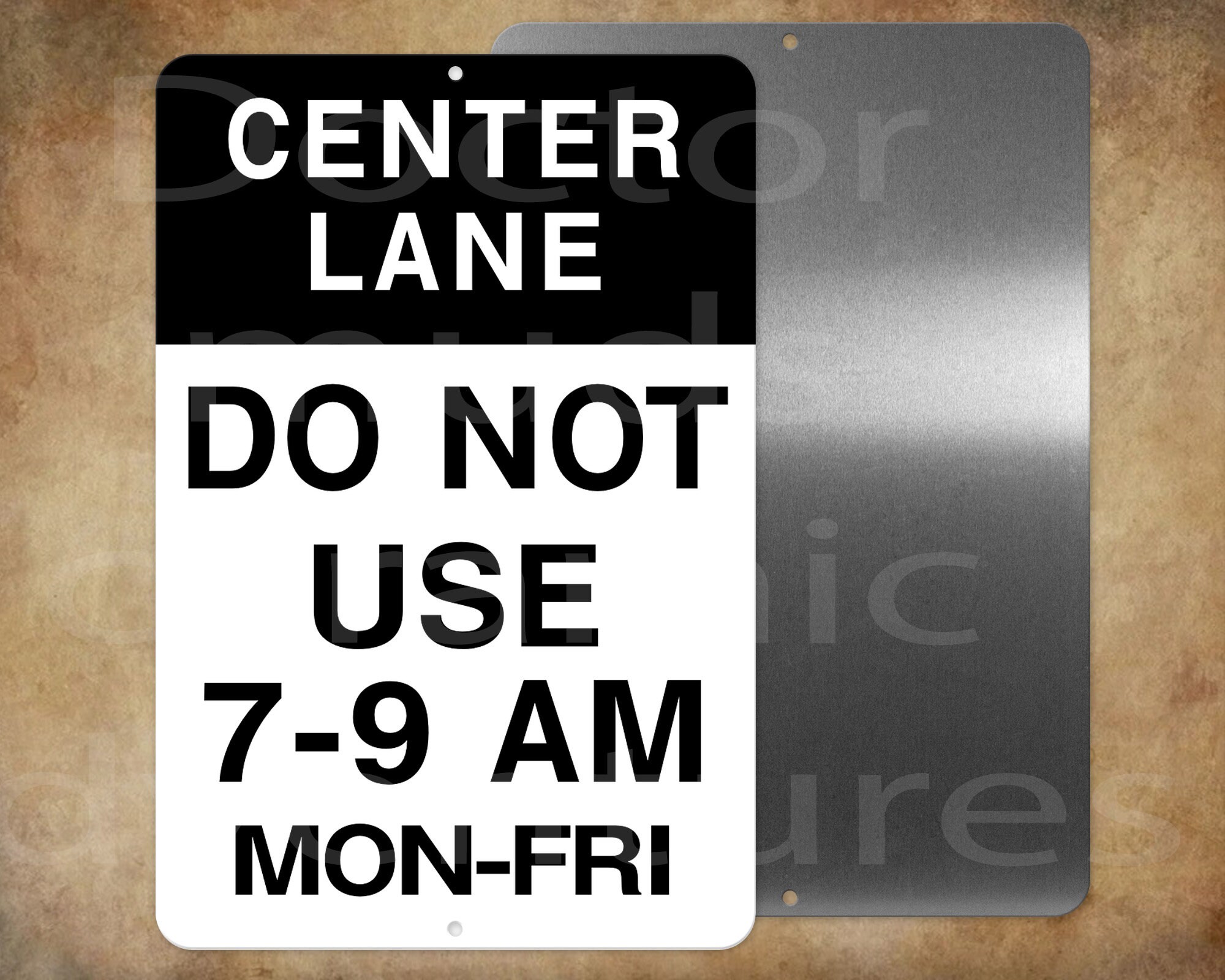 Center Lane Only Sign