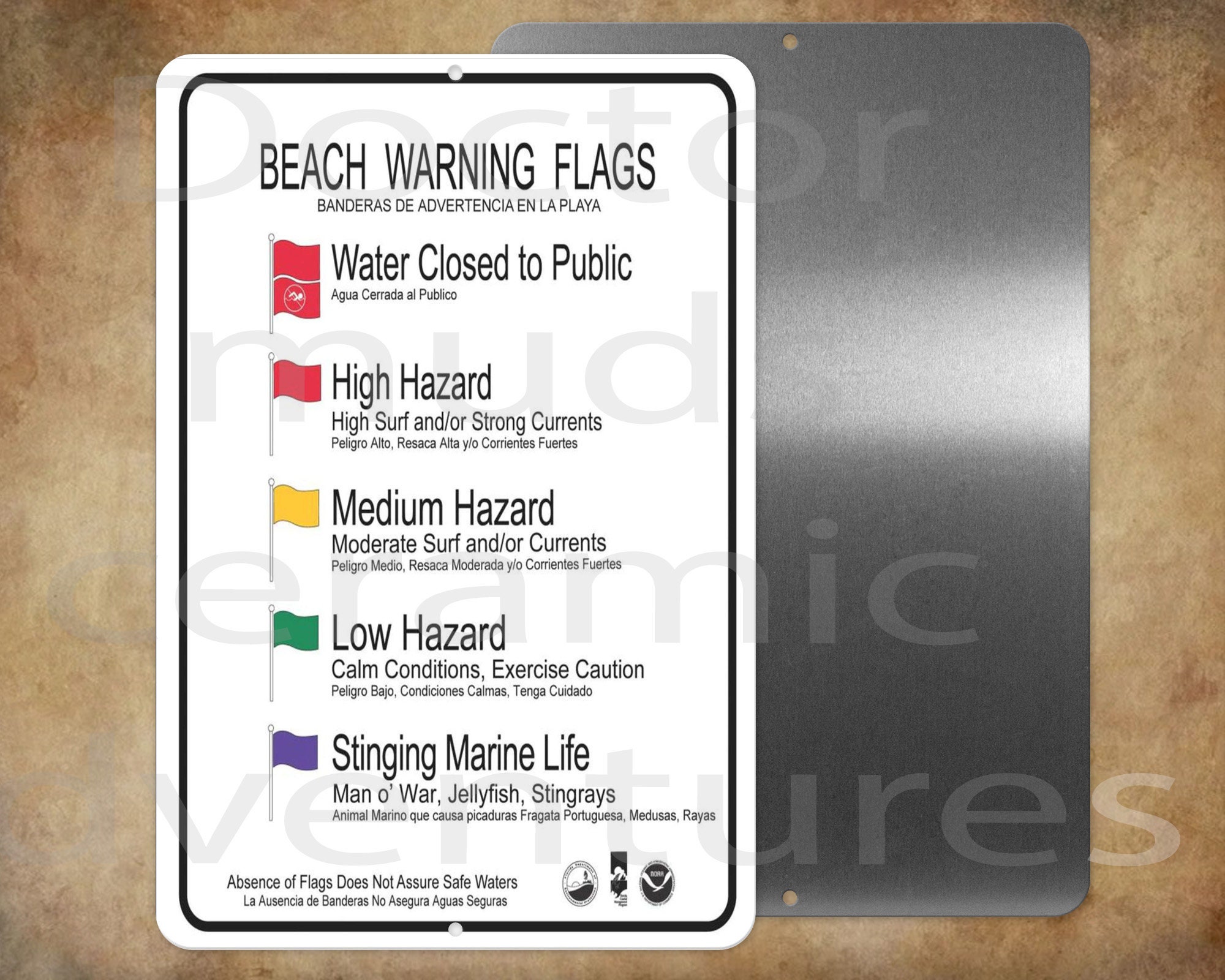Ocean Beach Warning Sign - , 8" X 12" - Etsy