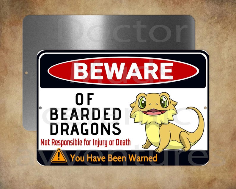 Beware of Bearded Dragons 8 X 12" Metal Sign -made in USA - Etsy