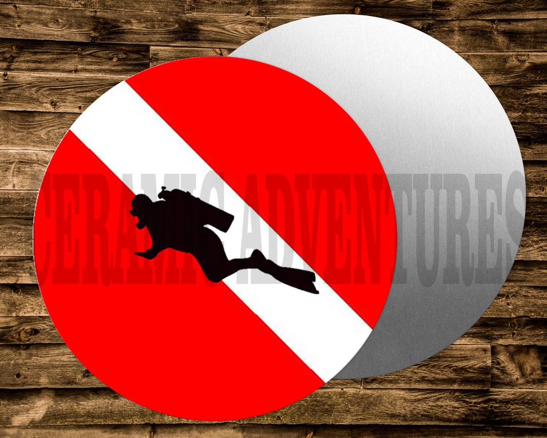 Neat Metal Sign Scuba Diver Dive Flag Wreaths Crafts & Miniatures ...