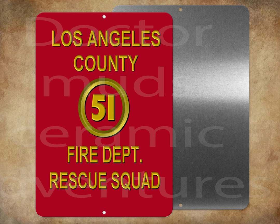 Cool LA County Squad 51 Station 51 Firefighter 8 X 12 - Etsy