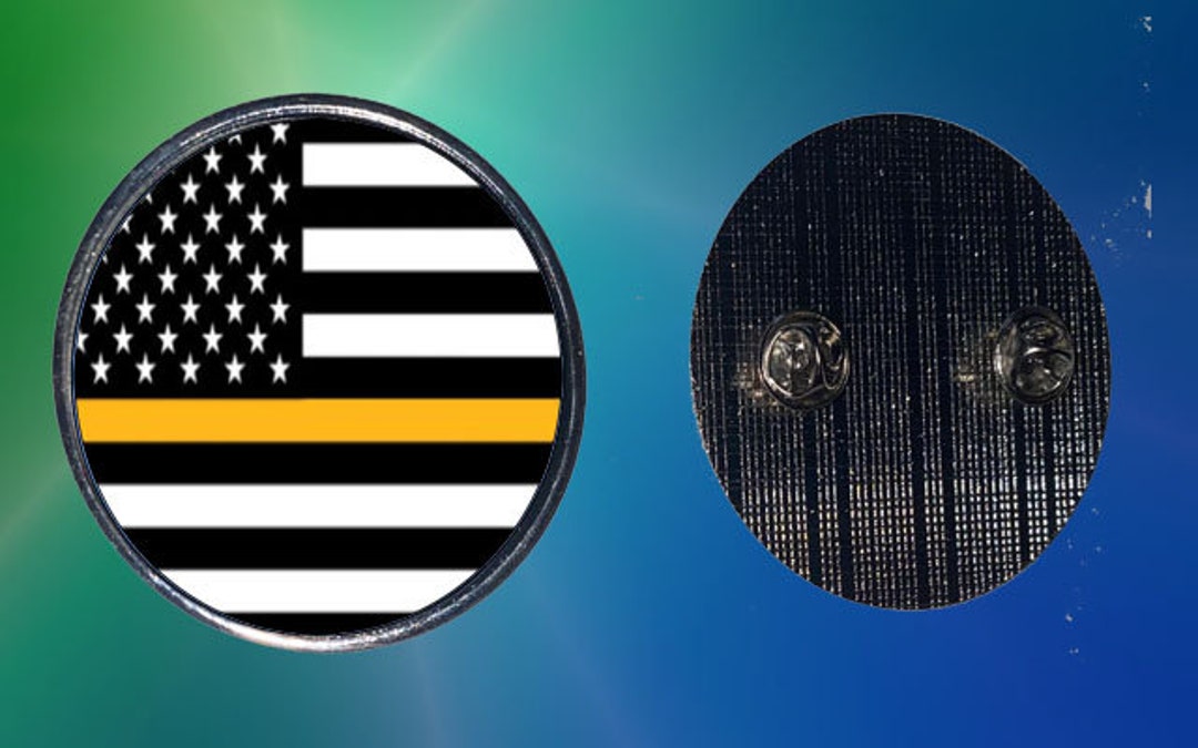 Thin Gold Line 911 Dispatchers 2.25" Pin Badge - Etsy