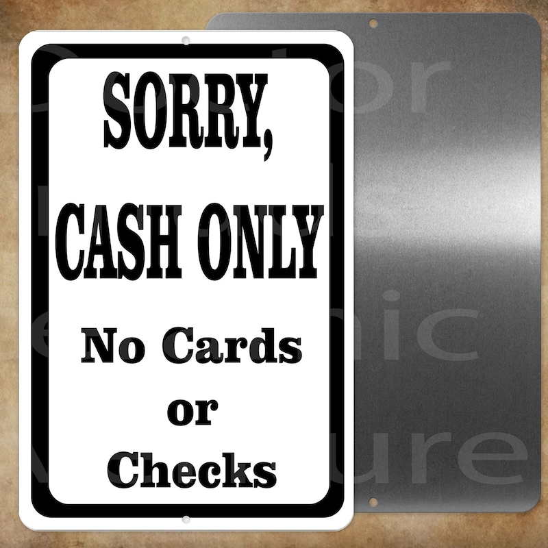 Credit Cards Only Sign - Etsy