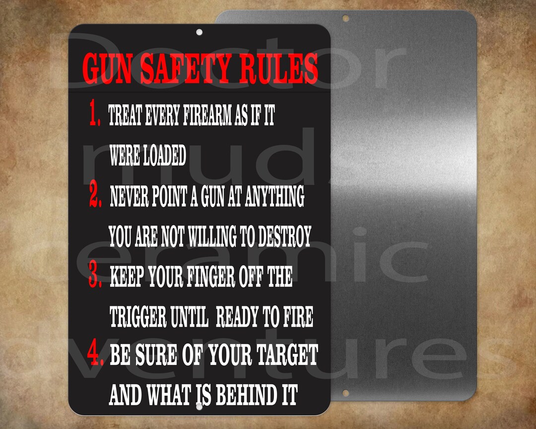 Gun Safety Rules 8" X 12" Metal Sign Made in USA - Etsy