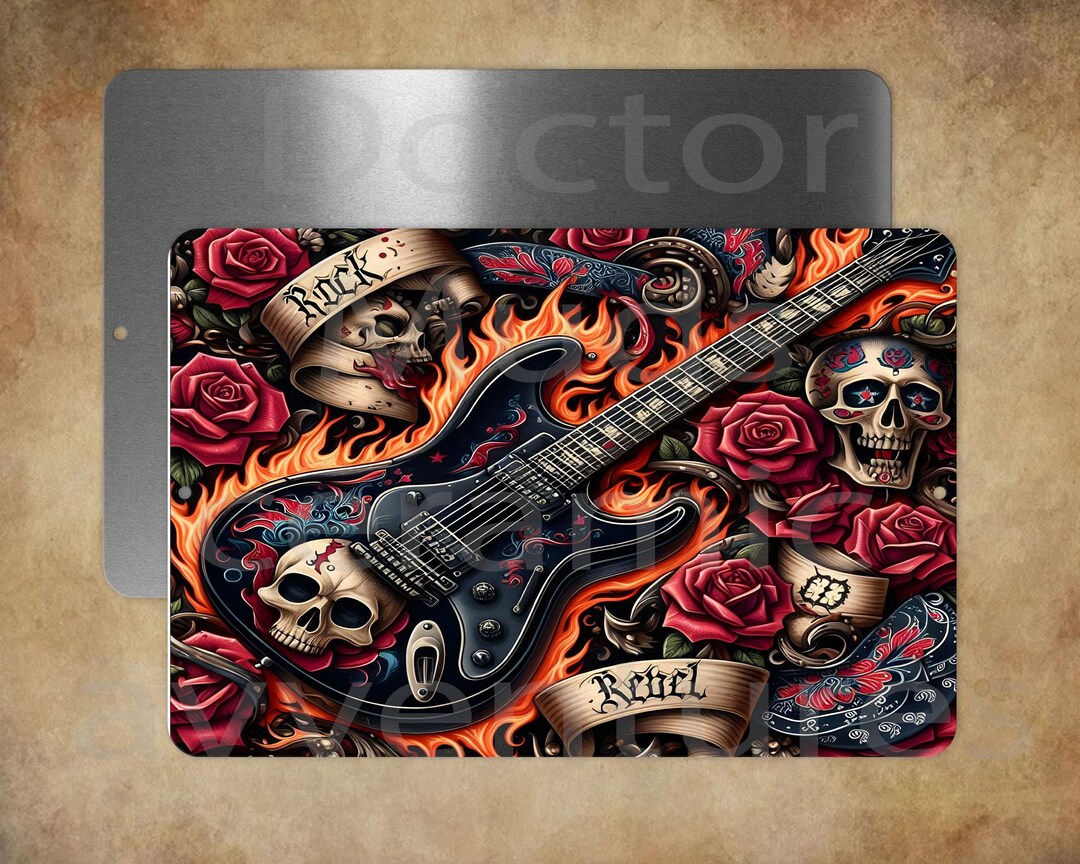 Rock N Roll Rebel Metal Sign 8 X12" Made in America - Etsy