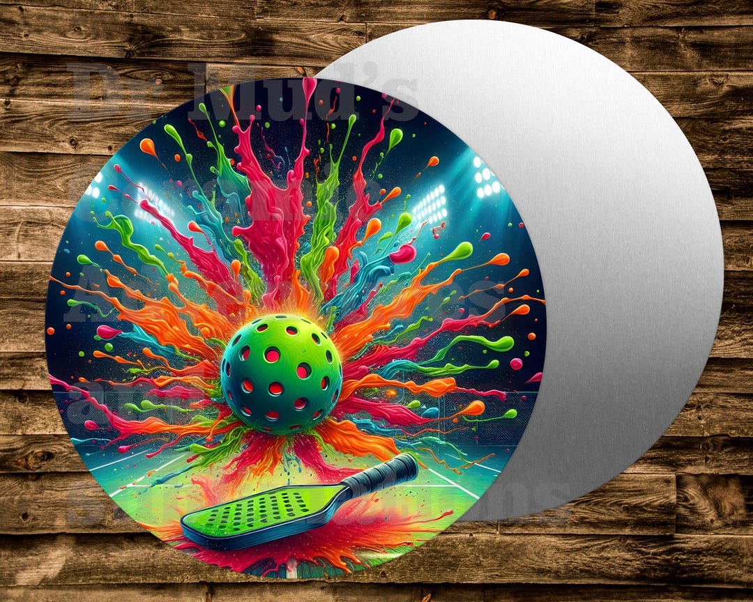 PICKLEBALL Round Metal Sign for Many Uses Including Wreaths, Miniatures ...