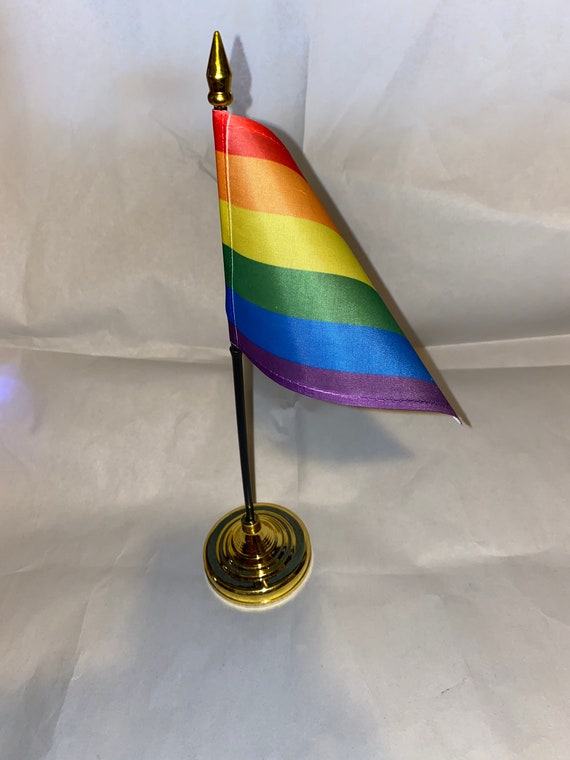 LGBTQ Show Your Pride Mini Desk Flag & Base | Etsy