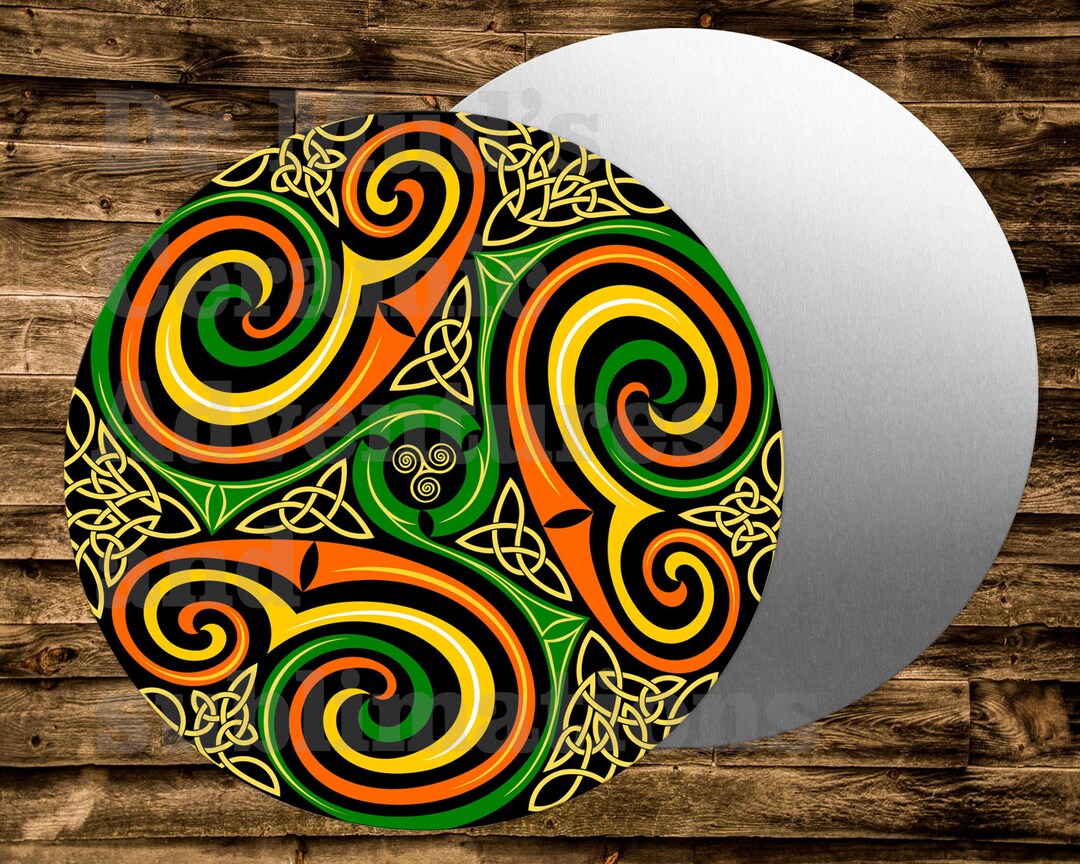 Round Metal Sign Colorful Silly Swirls Sign for Wreaths Crafts ...