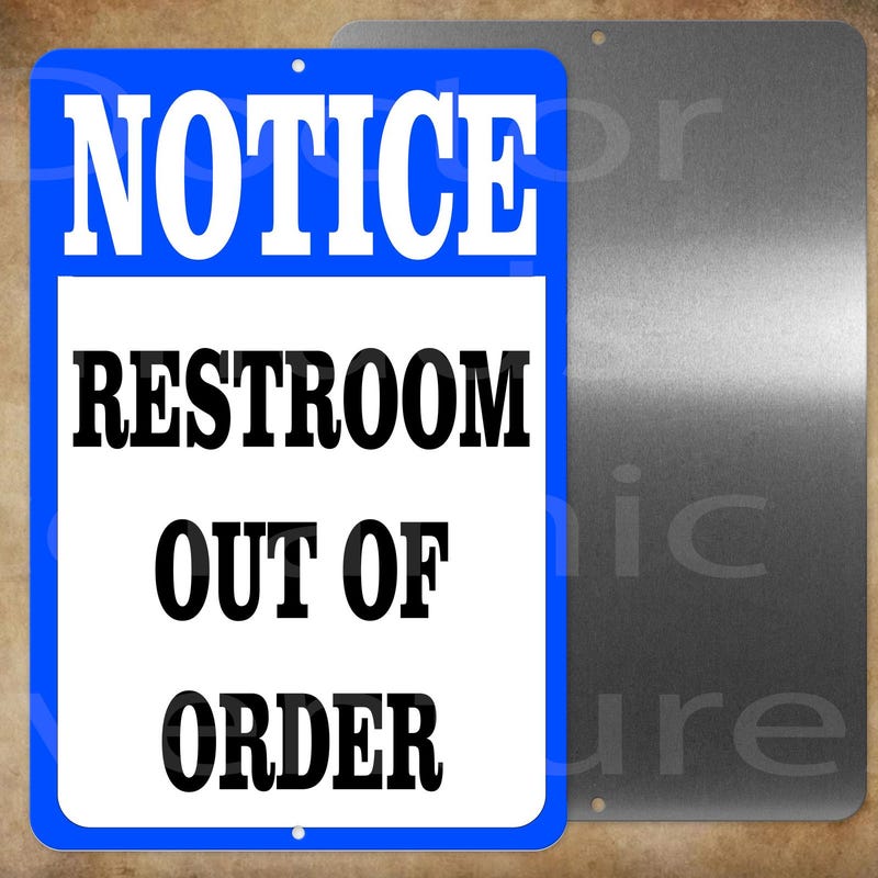 Bathroom Out of Order Signs - Etsy