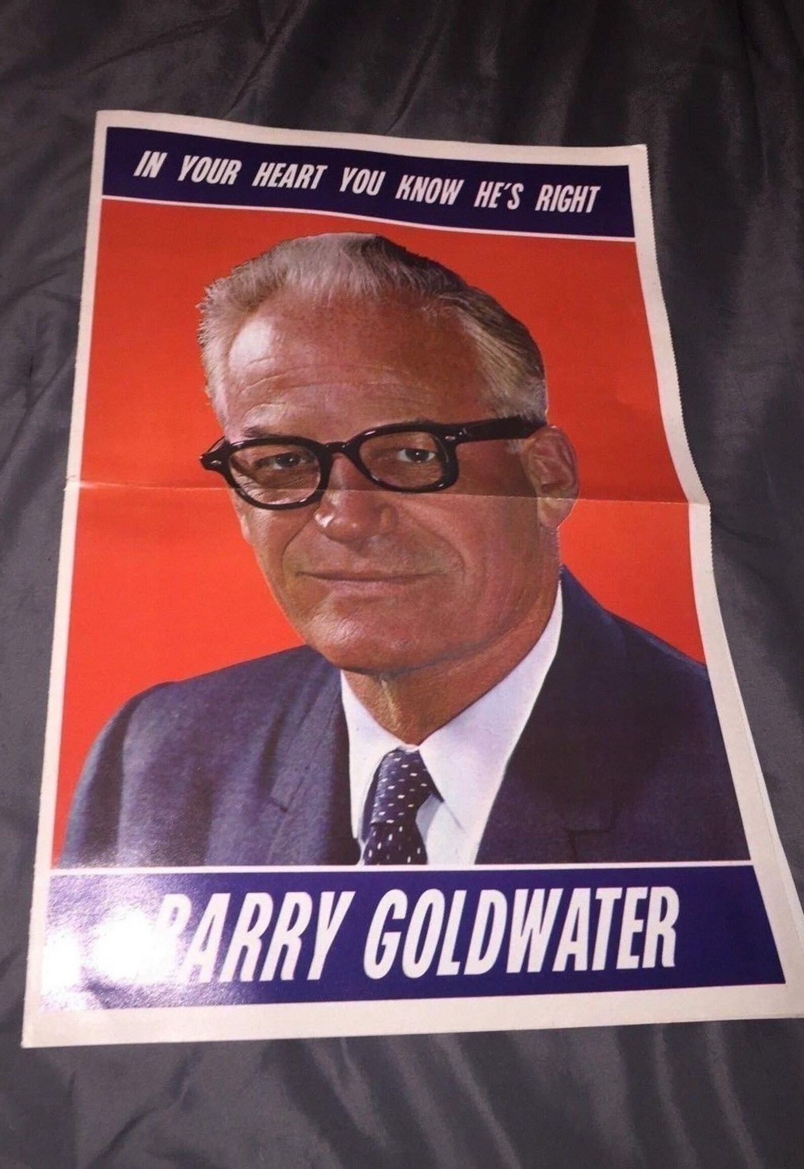 Huge Rare Vintage Barry Goldwater 1964 campaign Flyer | Etsy