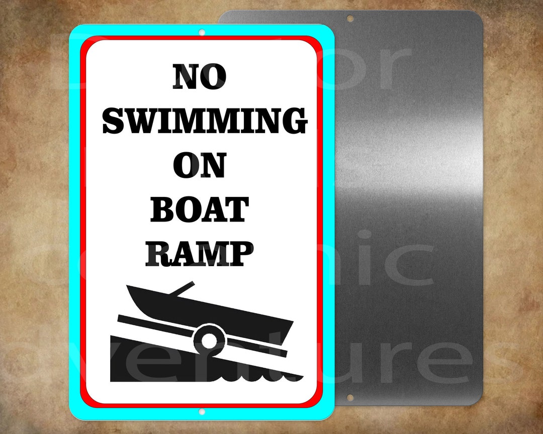 NO SWIMMING on Boat Ramp 8" X 12" - Etsy