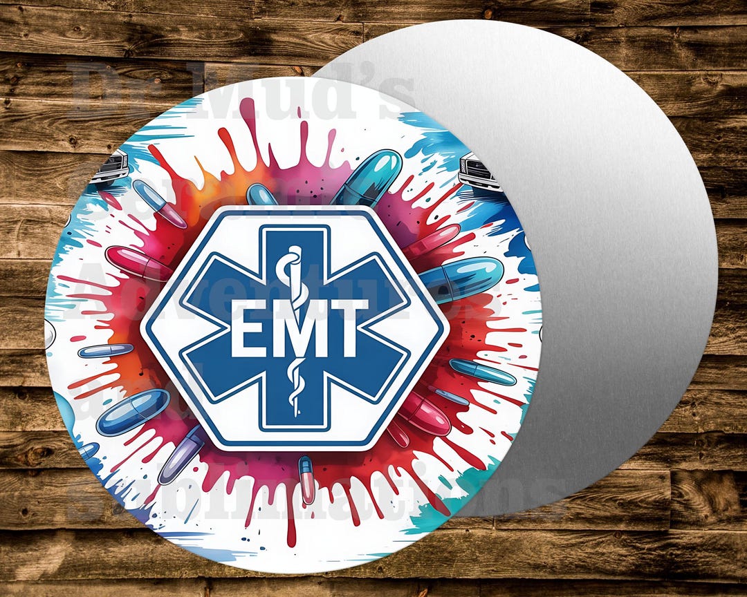 Emergency Medical Tech Round Metal Sign for Many Uses Including Wreaths ...