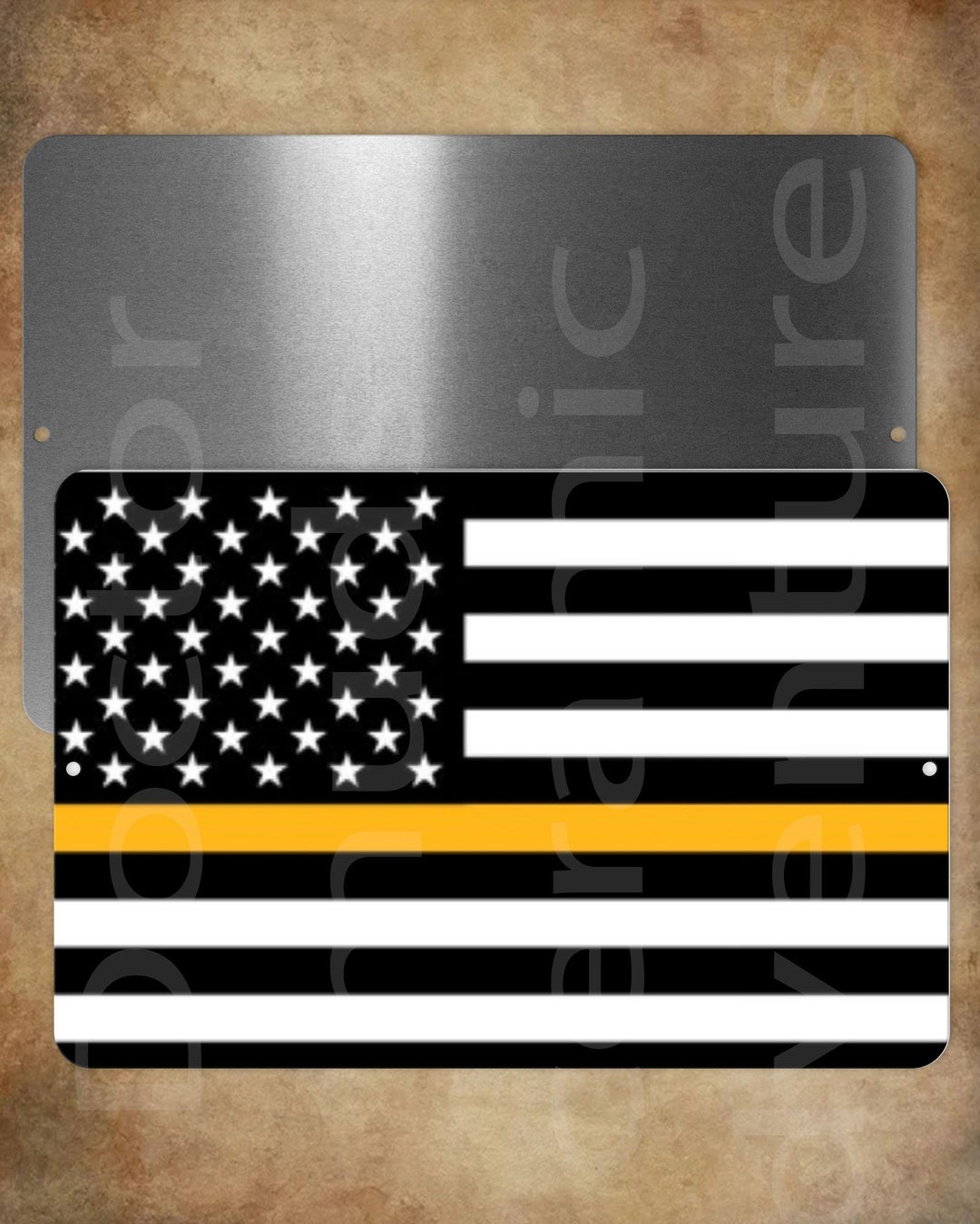 Thin Gold Line 8 X 12" Metal Sign 911 Dispatcher or a 911 Call Taker ...