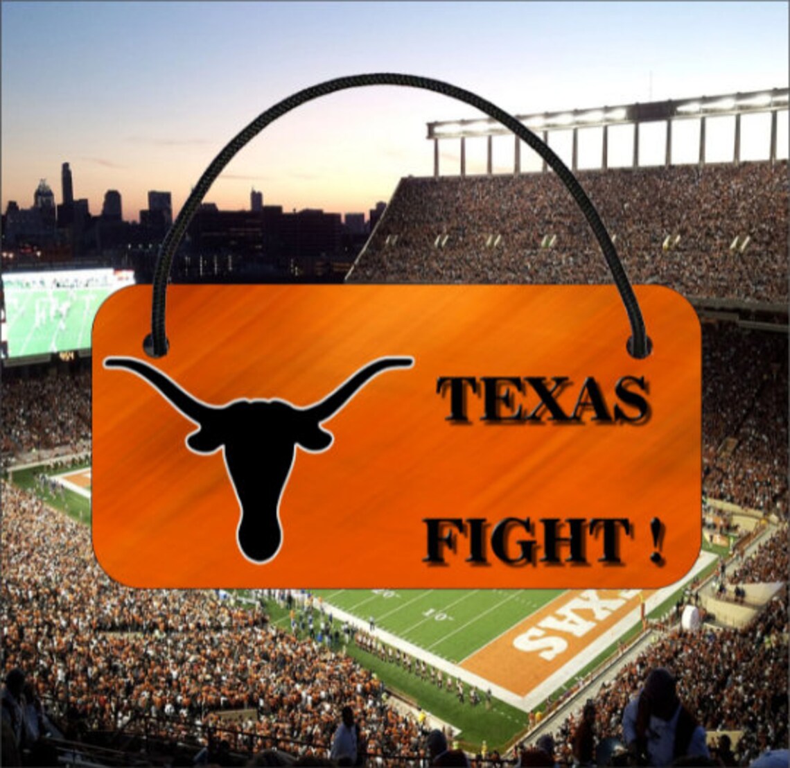 Pretty Burnt Orange Longhorn TEXAS FIGHT Metal Sign 4 X 7 - Etsy