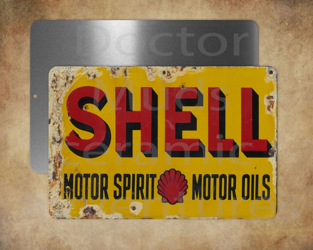 SHELL Motor Spirit Motor Oil 8 X 12" Metal Sign - - Etsy