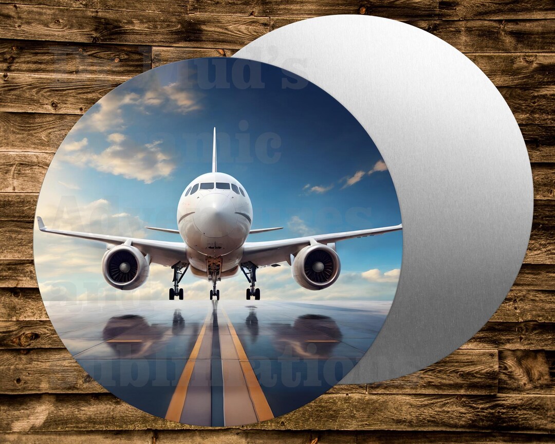 AIRPLANE Round Metal Sign for Many Uses Including Wreaths, Miniatures ...