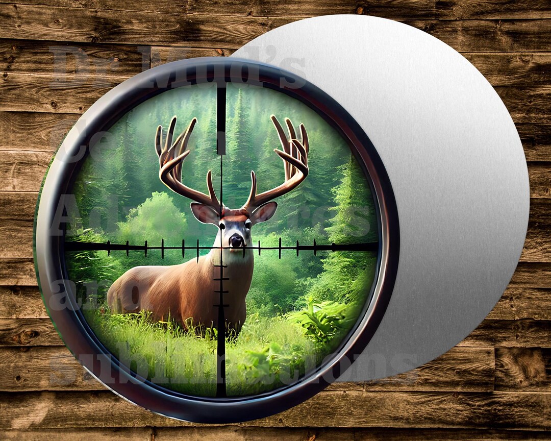 Deer Hunters Bullseye Round Metal Sign for Many Uses Including Wreaths ...