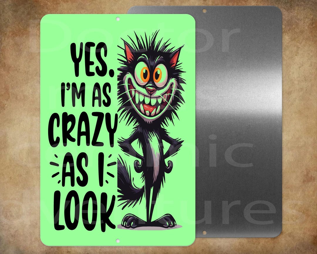 Yes I Am as CRAZY as I LOOK 8 X 12" Metal Sign - - Etsy