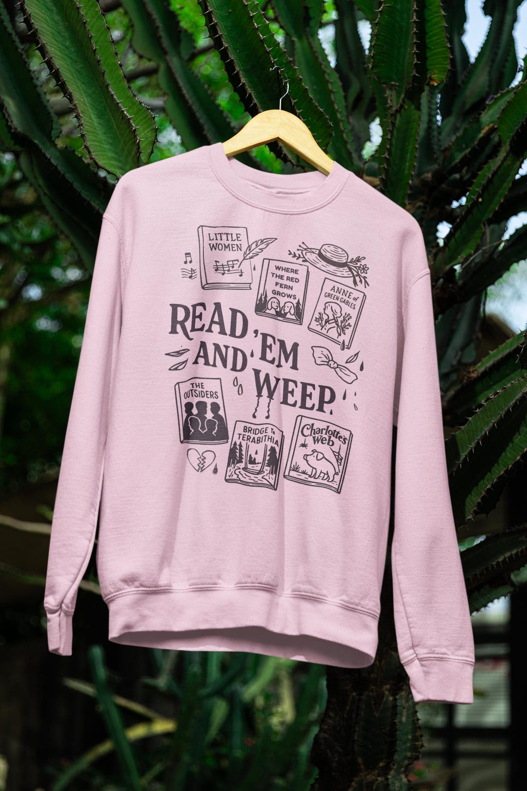Read Em & Weep Bookish Doodle Collage Sweatshirt: Anne of Green Gables ...
