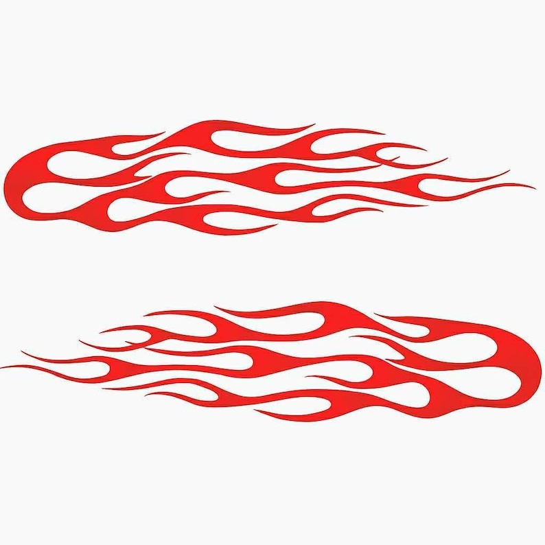 Flames X2 - Die Cut Vinyl Decal for Car, Motorcycle, Wall. Window (5.5 ...