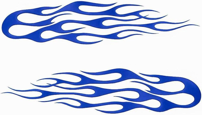 Flames X2 - Die Cut Vinyl Decal for Car, Motorcycle, Wall. Window (5.5 ...