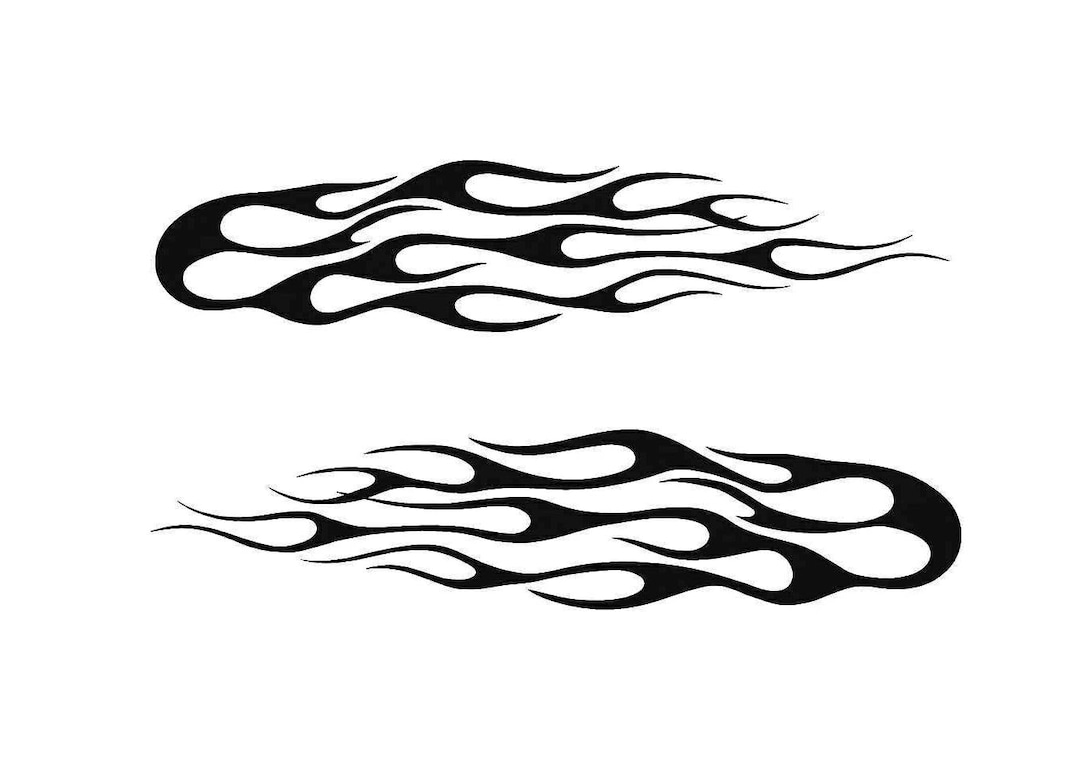 Flames X2 - Die Cut Vinyl Decal for Car, Motorcycle, Wall. Window (5.5 ...