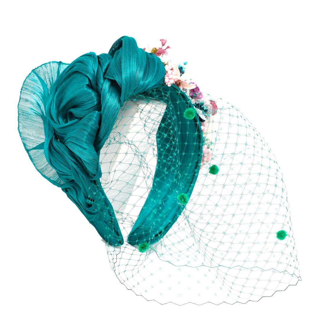 Headband for Wedding Guest. Head Wrap Headbands. Headband With Veil for ...