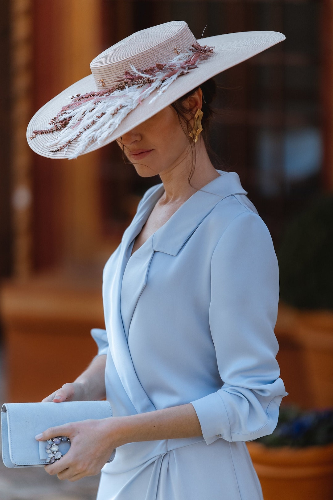 Wedding Guest Hat. Feathered Handmade Headpiece. Kentucky Derby Hat ...