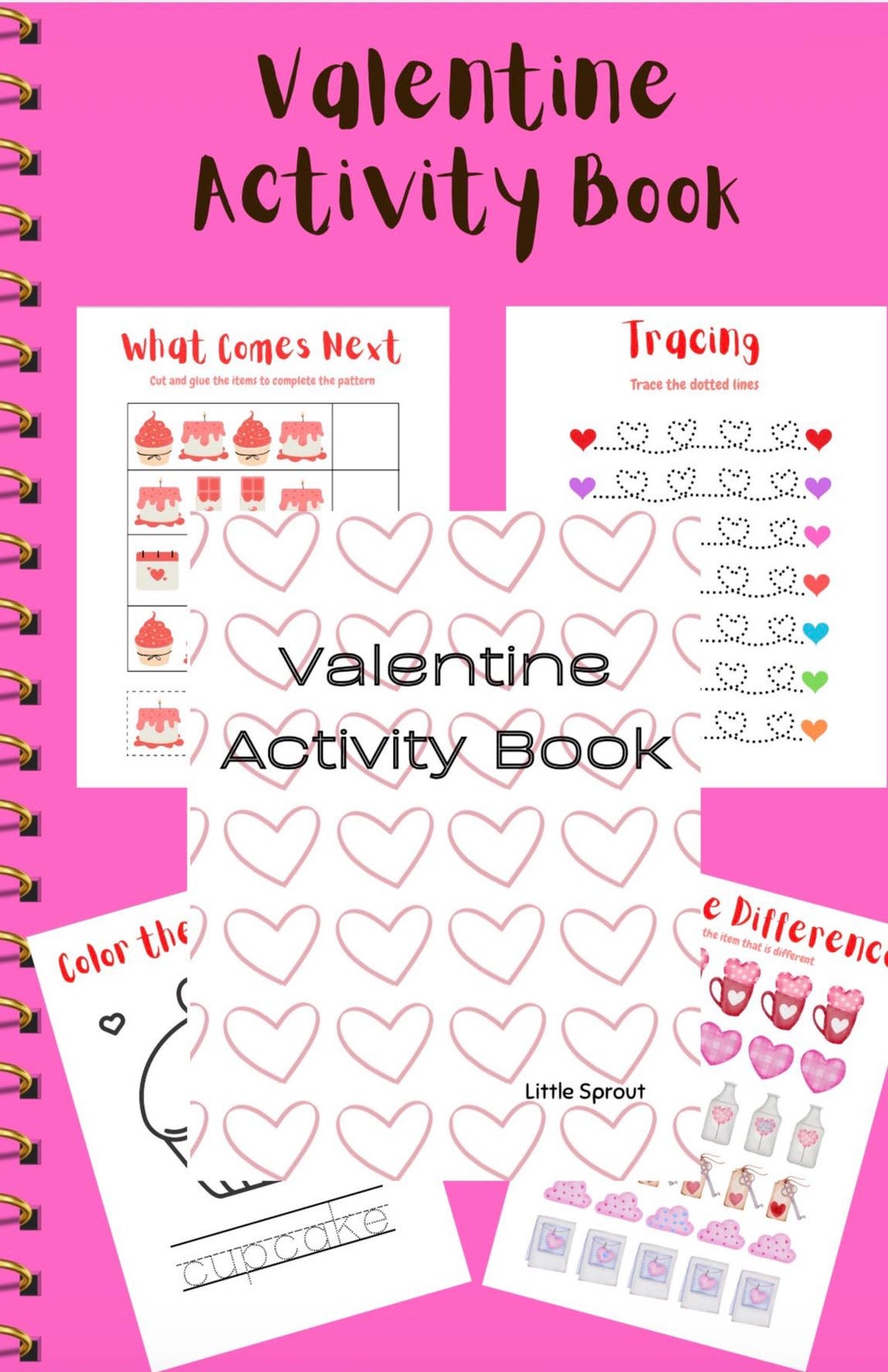 Preschool Valentine Activity Book | Fun Coloring, Mazes & Learning ...
