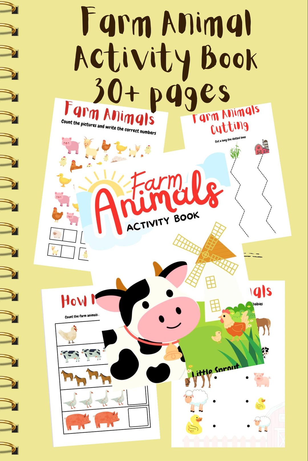 Farm Animals Activity Book for Preschoolers - Etsy Australia