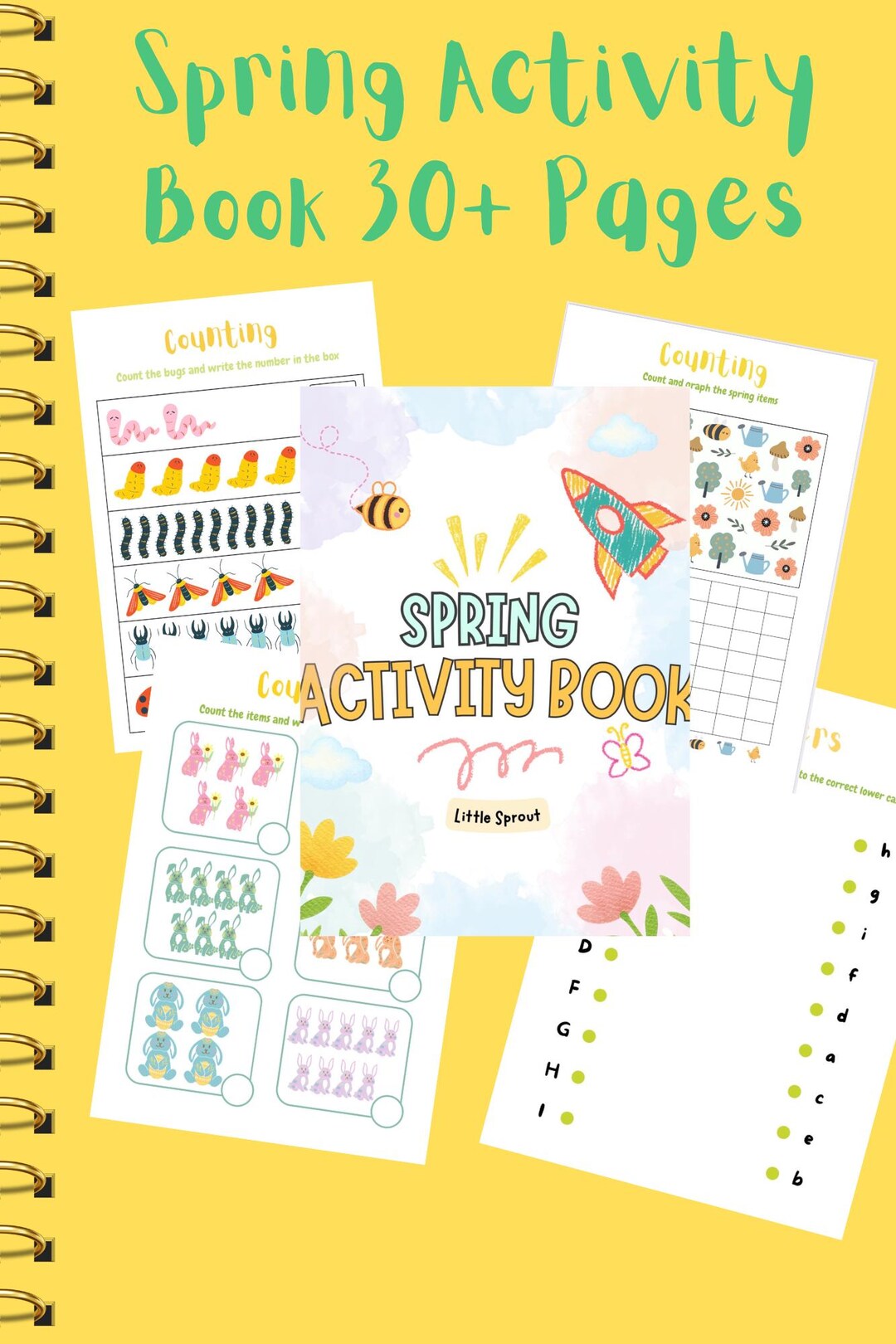 Spring Activity Book for Preschool & Kindergarten | Alphabet, Mazes ...