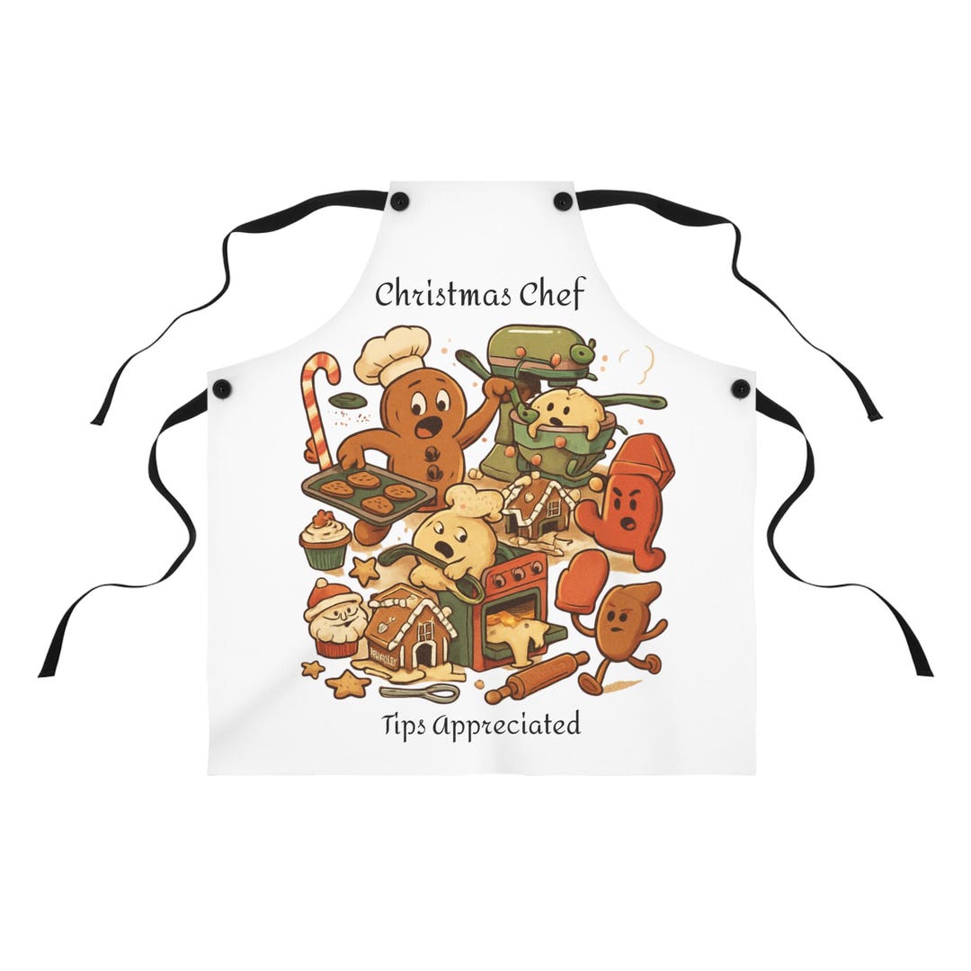 Festive Christmas Chef Apron, Holiday Cooking Gifts, Baking Apron ...