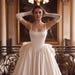 Vintage Style Basque Waist Wedding Ball Gown | Pearl Trim, Ivory Satin ...
