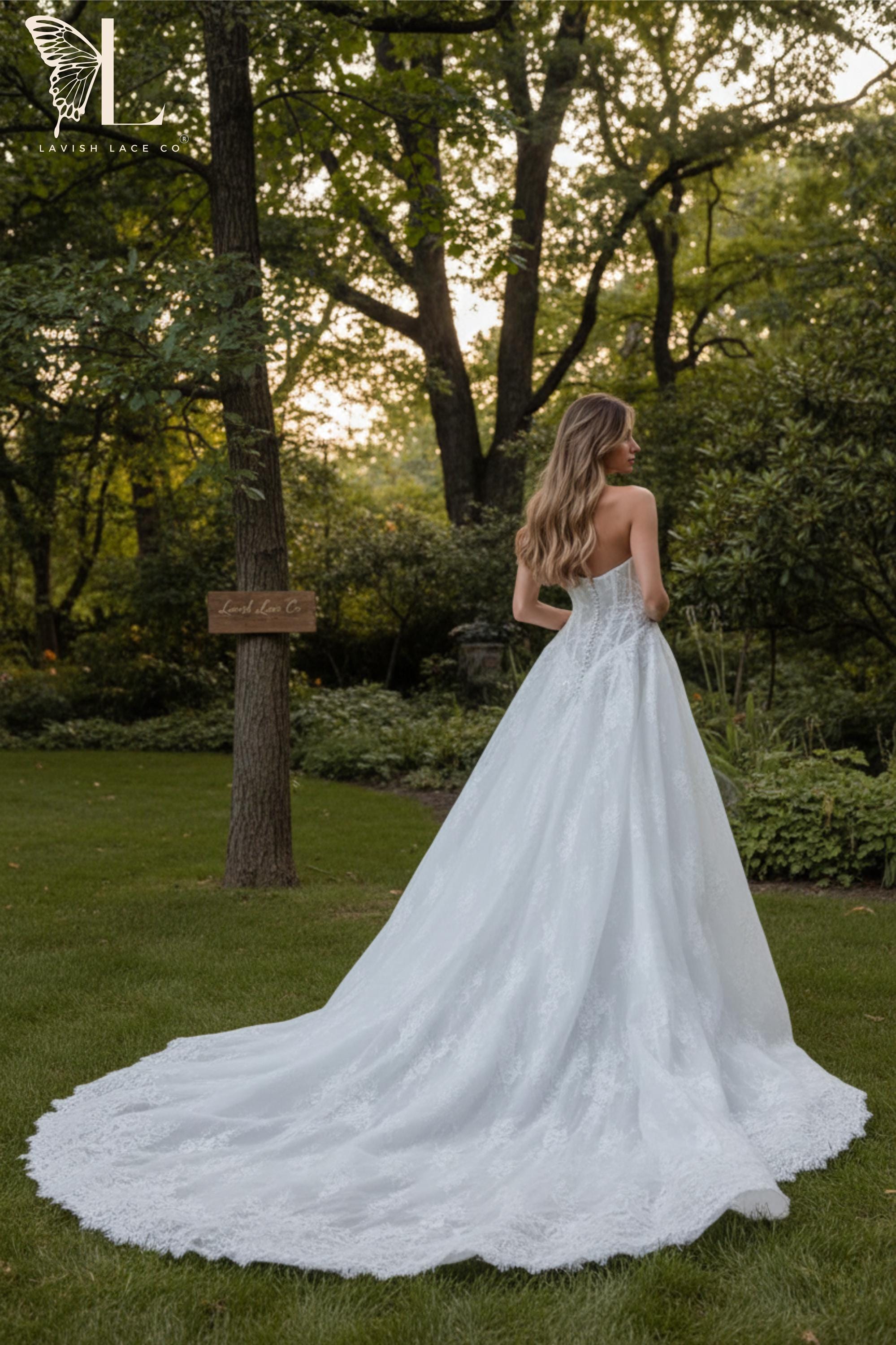 Couture Corset Lace Wedding Dress With Basque Waist & Bolero Jacket ...