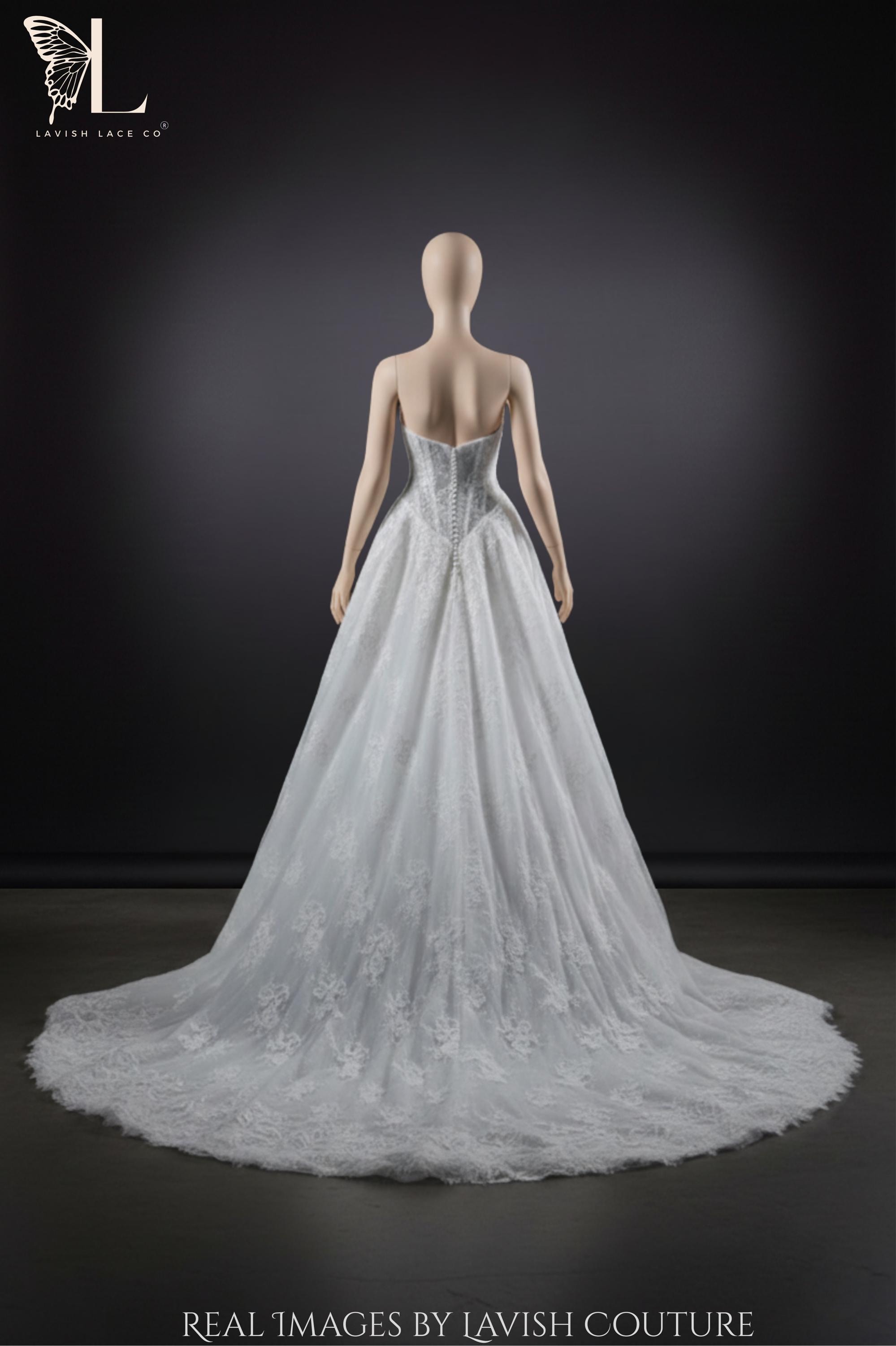 Couture Corset Lace Wedding Dress With Basque Waist & Bolero Jacket ...
