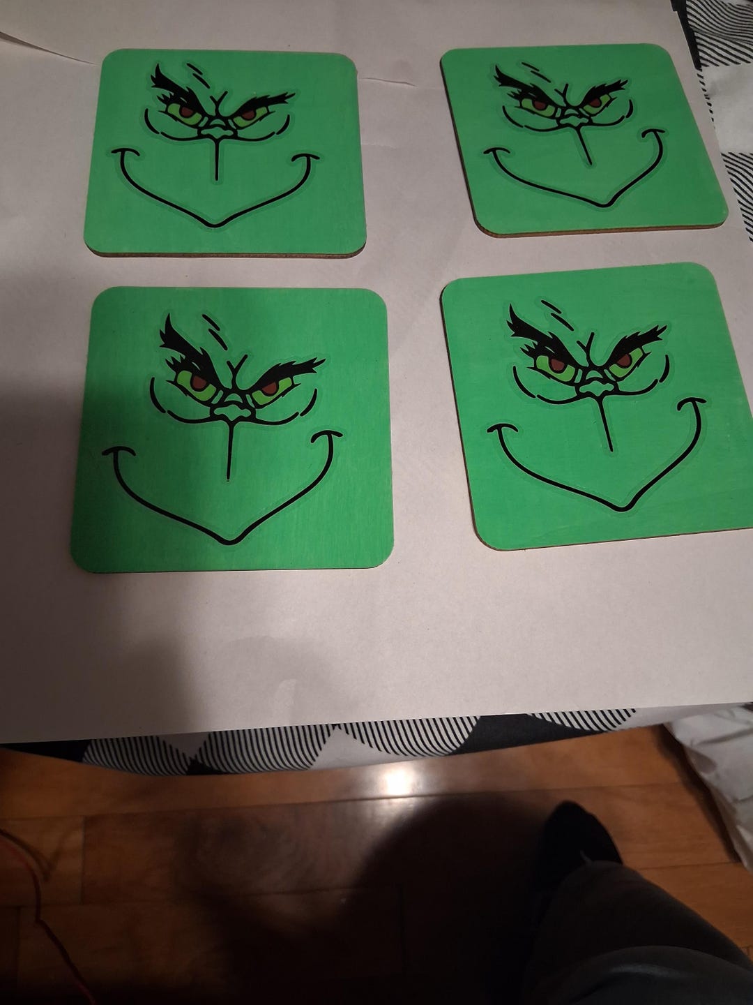 4pc Wooden Grinch Coasters - Etsy