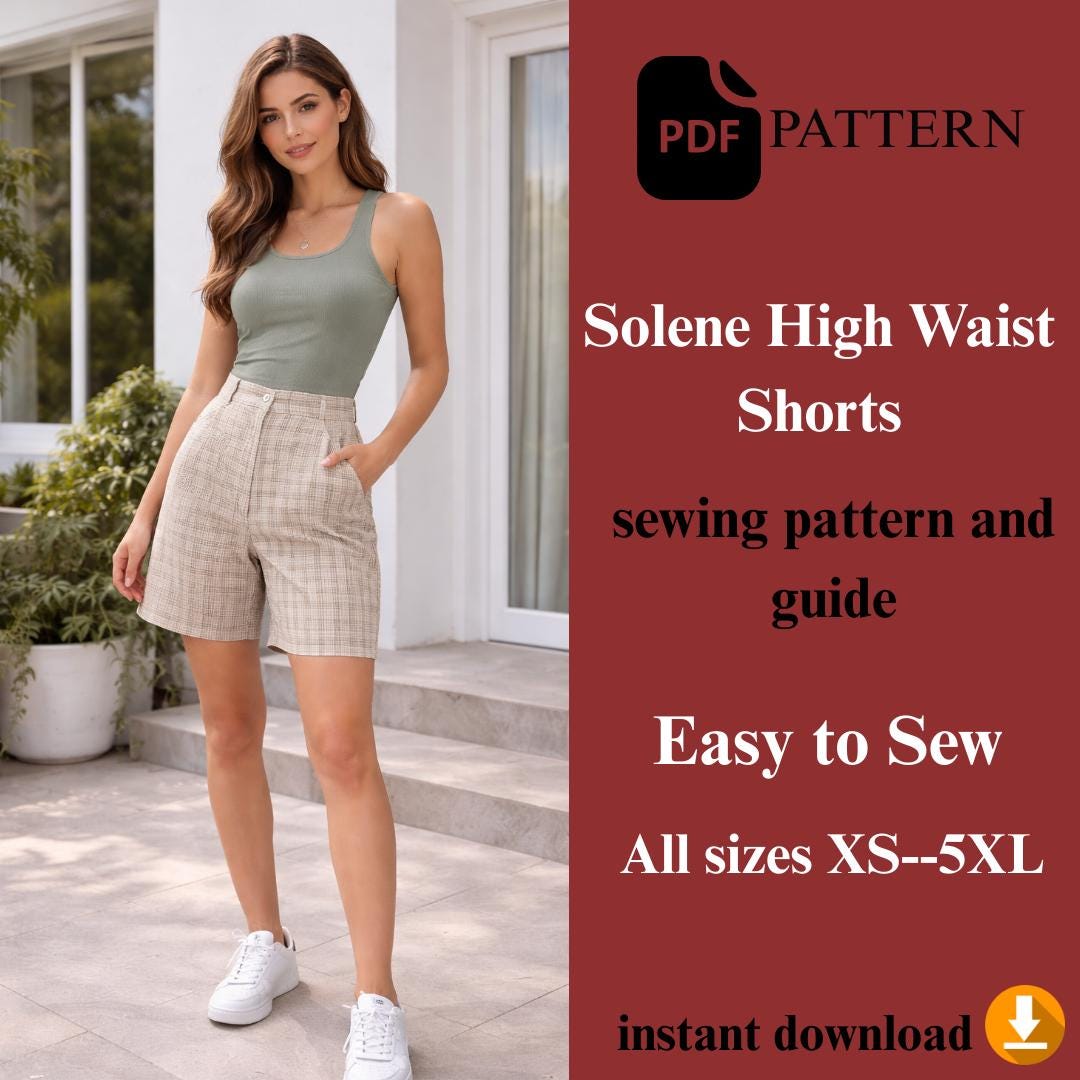 High Waist Shorts Sewing Pattern – Modern Summer Style (PDF Pattern) - Etsy