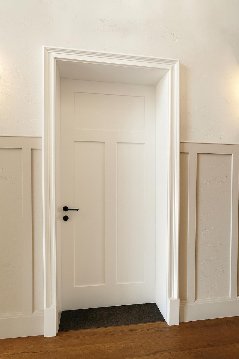 Solid Wood Interior Door With Frame & Casing – Custom Size – Painted ...